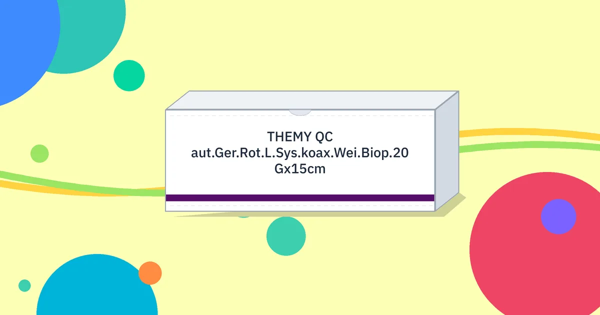 Symbolbild: Packung mit der Aufschrift THEMY QC aut.Ger.Rot.L.Sys.koax.Wei.Biop.20 Gx15cm (PZN 19738240) – Verfügbarkeit und Bezug in Apotheken in Frankfurt am Main