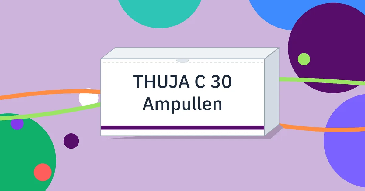 Symbolbild: Packung mit der Aufschrift THUJA C 30 Ampullen (PZN 11708647) – Verfügbarkeit und Bezug in Apotheken in Frankfurt am Main