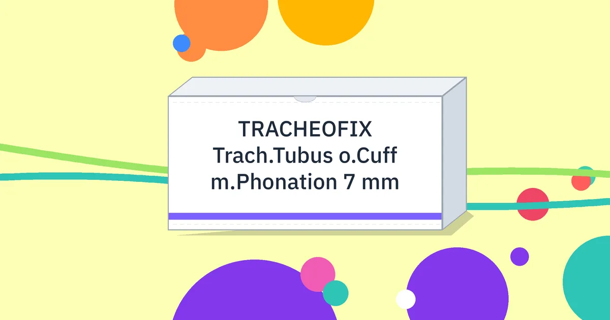 Symbolbild: Packung mit der Aufschrift TRACHEOFIX Trach.Tubus o.Cuff m.Phonation 7 mm (PZN 04164632) – Verfügbarkeit und Bezug in Apotheken in Frankfurt am Main
