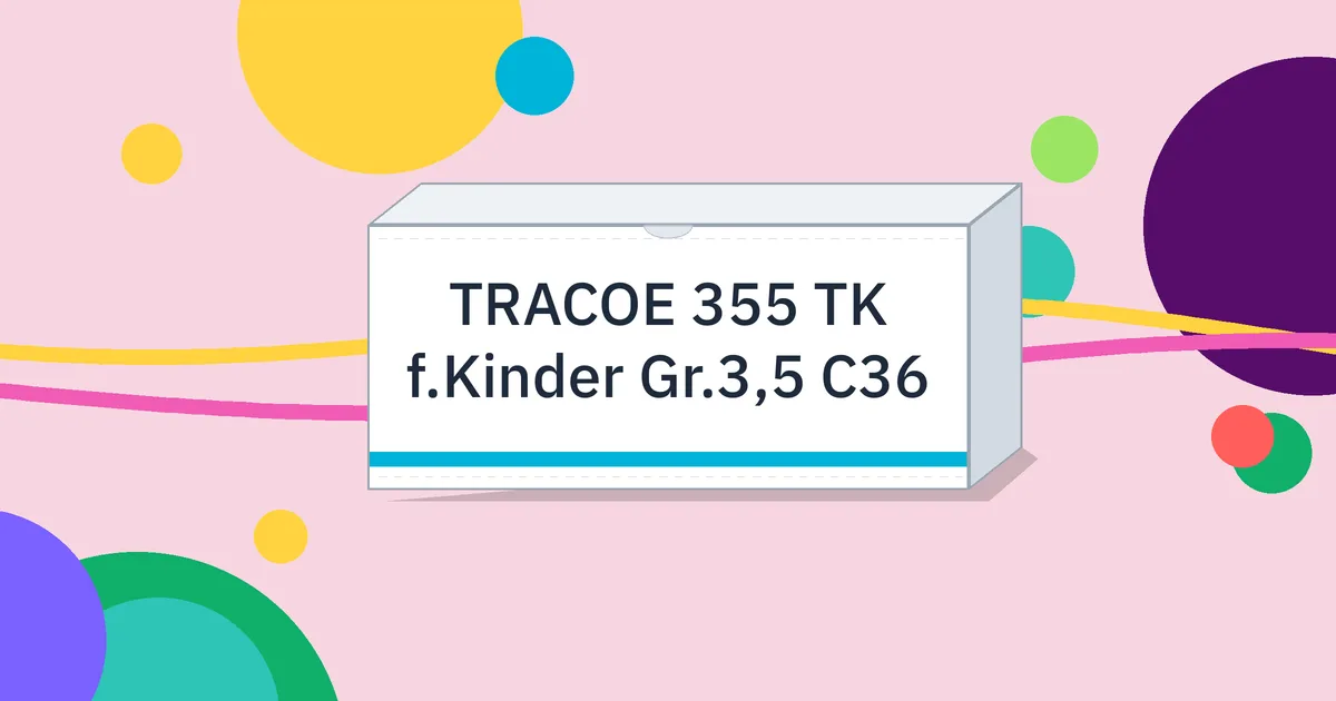 Symbolbild: Packung mit der Aufschrift TRACOE 355 TK f.Kinder Gr.3,5 C36 (PZN 11644025) – Verfügbarkeit und Bezug in Apotheken in Frankfurt am Main