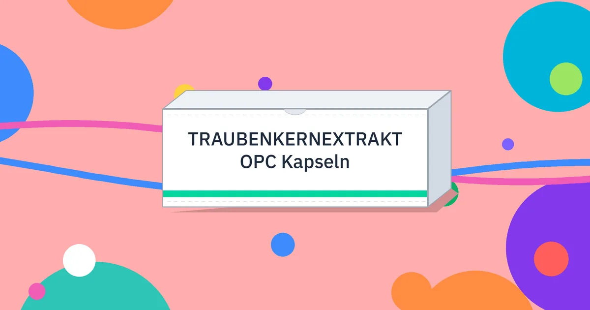 Symbolbild: Packung mit der Aufschrift TRAUBENKERNEXTRAKT OPC Kapseln (PZN 03035186) – Verfügbarkeit und Bezug in Apotheken in Frankfurt am Main
