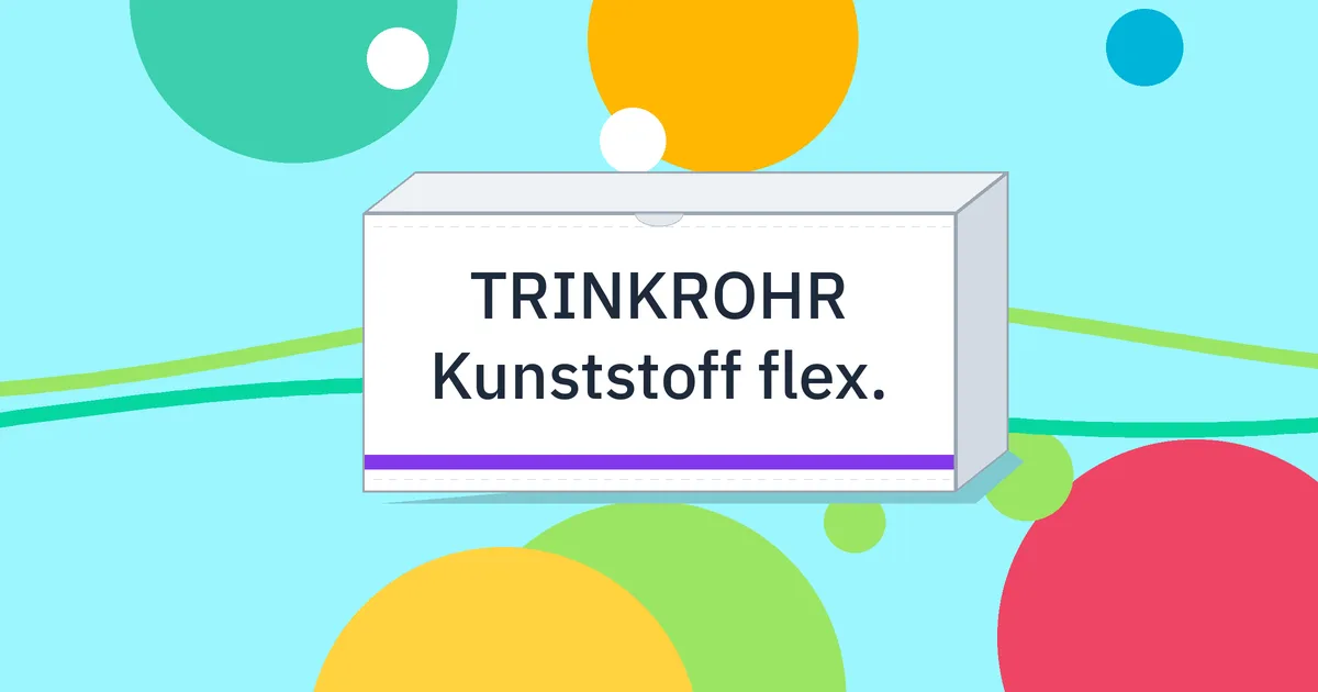 Symbolbild: Packung mit der Aufschrift TRINKROHR Kunststoff flex. (PZN 02445002) – Verfügbarkeit und Bezug in Apotheken in Frankfurt am Main