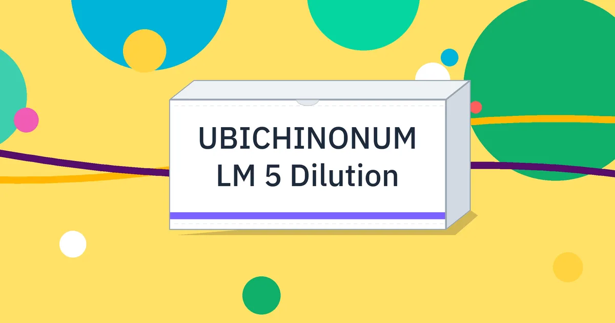 Symbolbild: Packung mit der Aufschrift UBICHINONUM LM 5 Dilution (PZN 13254707) – Verfügbarkeit und Bezug in Apotheken in Frankfurt am Main