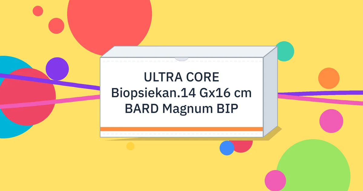 Symbolbild: Packung mit der Aufschrift ULTRA CORE Biopsiekan.14 Gx16 cm BARD Magnum BIP (PZN 04507061) – Verfügbarkeit und Bezug in Apotheken in Frankfurt am Main