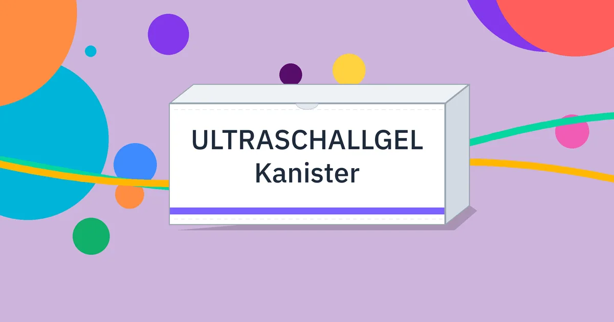 Symbolbild: Packung mit der Aufschrift ULTRASCHALLGEL Kanister (PZN 04468131) – Verfügbarkeit und Bezug in Apotheken in Frankfurt am Main