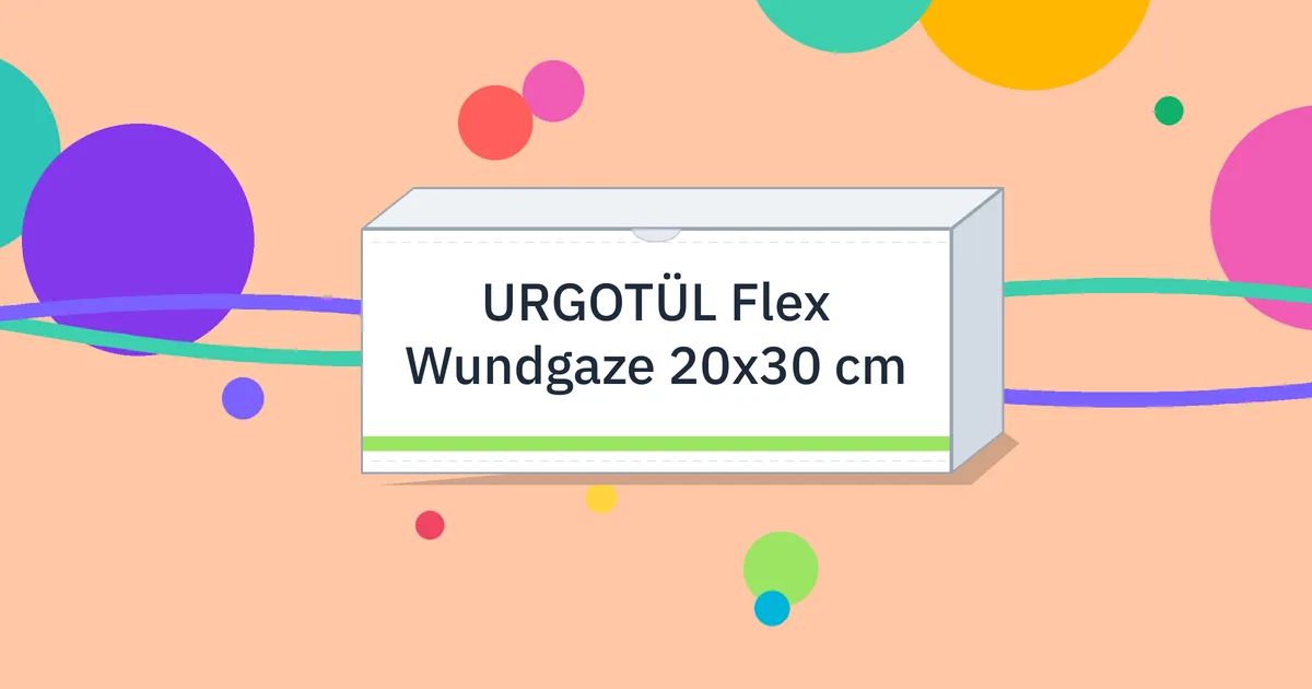 Symbolbild: Packung mit der Aufschrift URGOTÜL Flex Wundgaze 20x30 cm (PZN 20089350) – Verfügbarkeit und Bezug in Apotheken in Frankfurt am Main