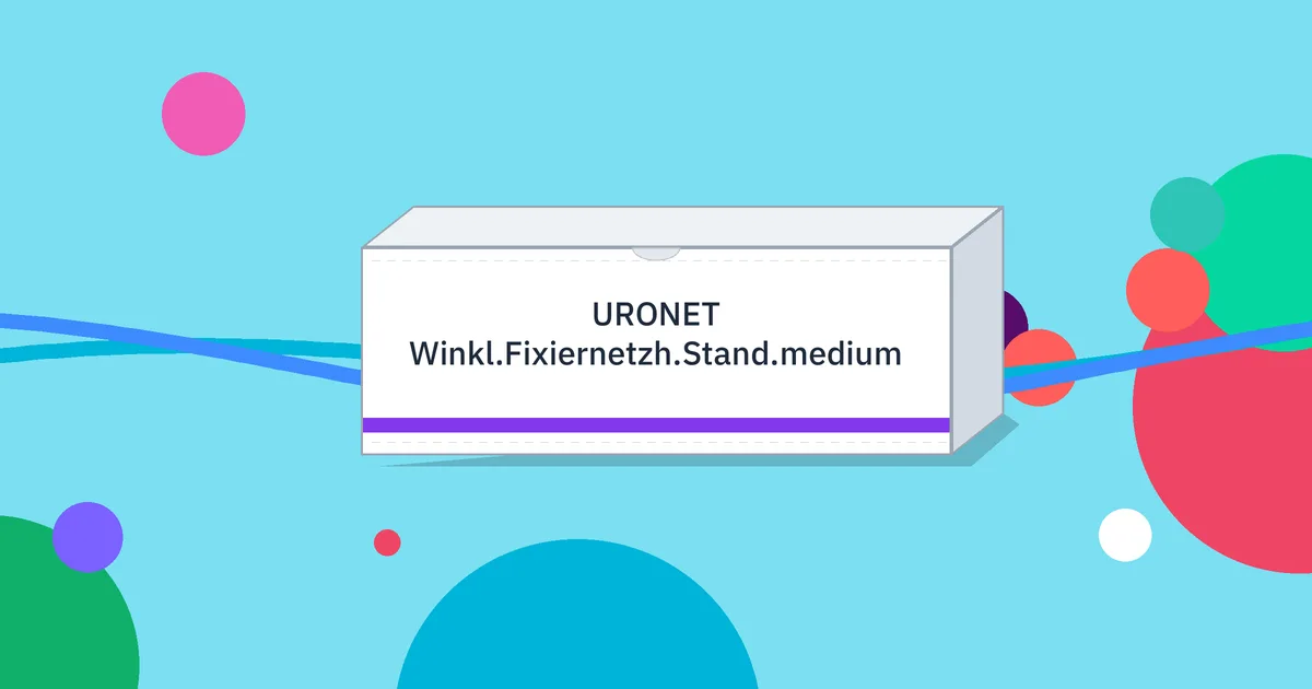 Symbolbild: Packung mit der Aufschrift URONET Winkl.Fixiernetzh.Stand.medium (PZN 08536473) – Verfügbarkeit und Bezug in Apotheken in Frankfurt am Main