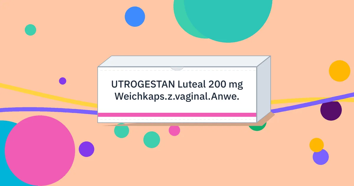 Symbolbild: Packung mit der Aufschrift UTROGESTAN Luteal 200 mg Weichkaps.z.vaginal.Anwe. (PZN 16679100) – Verfügbarkeit und Bezug in Apotheken in Frankfurt am Main