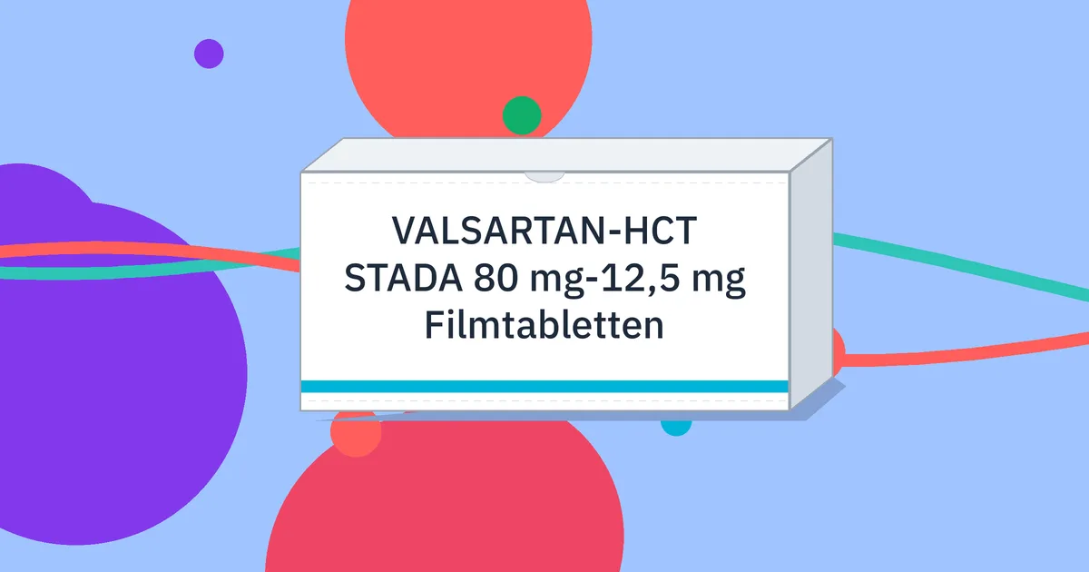 Symbolbild: Packung mit der Aufschrift VALSARTAN-HCT STADA 80 mg-12,5 mg Filmtabletten (PZN 07778412) – Verfügbarkeit und Bezug in Apotheken in Frankfurt am Main