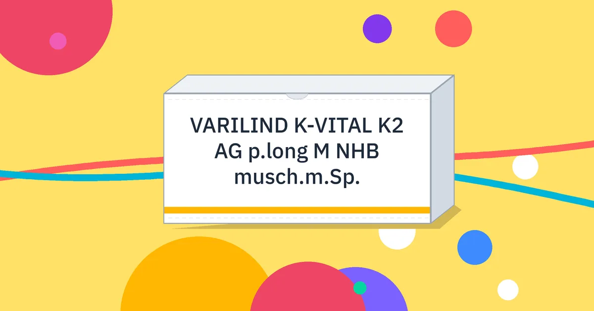 Symbolbild: Packung mit der Aufschrift VARILIND K-VITAL K2 AG p.long M NHB musch.m.Sp. (PZN 20565537) – Verfügbarkeit und Bezug in Apotheken in Frankfurt am Main