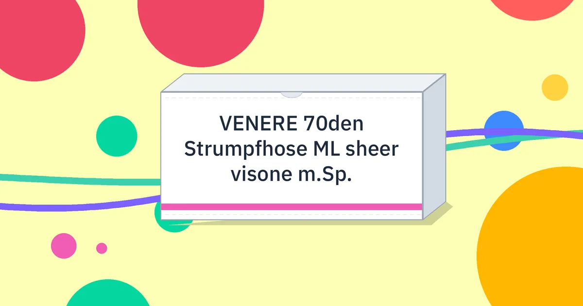 Symbolbild: Packung mit der Aufschrift VENERE 70den Strumpfhose ML sheer visone m.Sp. (PZN 16173062) – Verfügbarkeit und Bezug in Apotheken in Frankfurt am Main