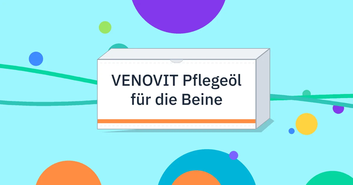 Symbolbild: Packung mit der Aufschrift VENOVIT Pflegeöl für die Beine (PZN 05453108) – Verfügbarkeit und Bezug in Apotheken in Frankfurt am Main