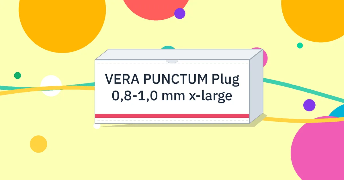 Symbolbild: Packung mit der Aufschrift VERA PUNCTUM Plug 0,8-1,0 mm x-large (PZN 17274351) – Verfügbarkeit und Bezug in Apotheken in Frankfurt am Main