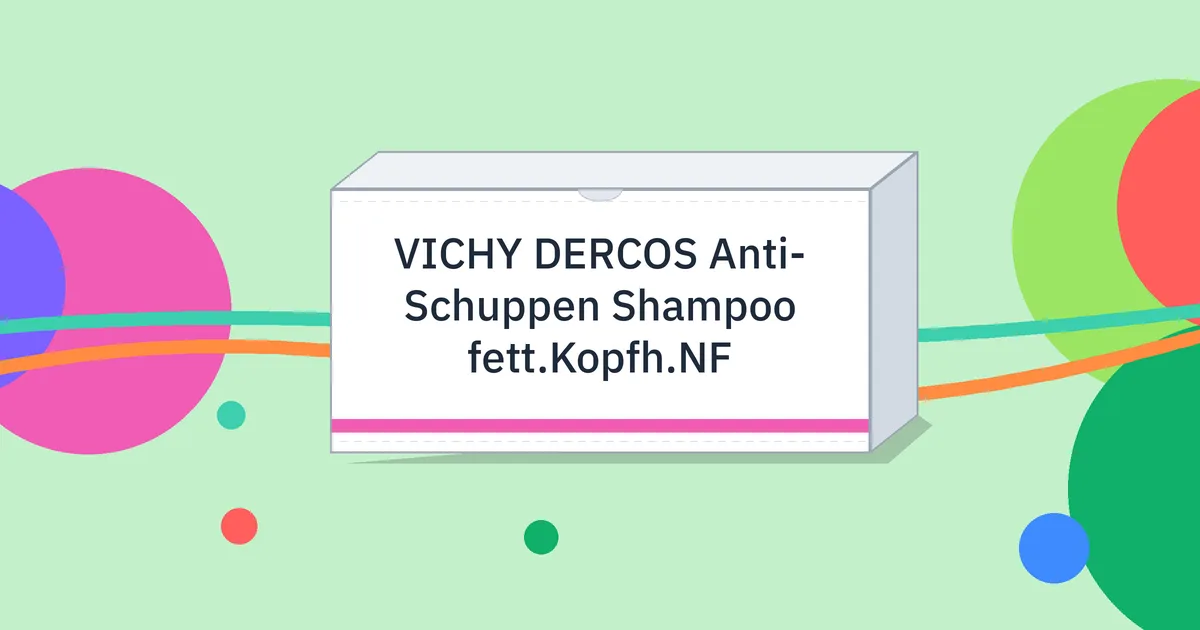 Symbolbild: Packung mit der Aufschrift VICHY DERCOS Anti-Schuppen Shampoo fett.Kopfh.NF (PZN 19668568) – Verfügbarkeit und Bezug in Apotheken in Frankfurt am Main
