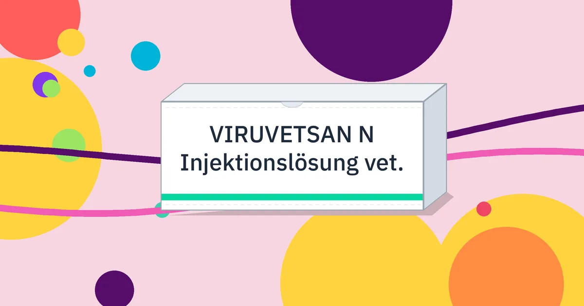 Symbolbild: Packung mit der Aufschrift VIRUVETSAN N Injektionslösung vet. (PZN 01066521) – Verfügbarkeit und Bezug in Apotheken in Frankfurt am Main