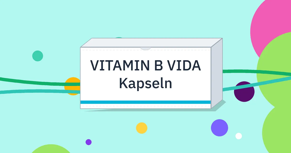 Symbolbild: Packung mit der Aufschrift VITAMIN B VIDA Kapseln (PZN 19952602) – Verfügbarkeit und Bezug in Apotheken in Frankfurt am Main
