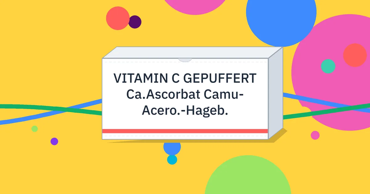 Symbolbild: Packung mit der Aufschrift VITAMIN C GEPUFFERT Ca.Ascorbat Camu-Acero.-Hageb. (PZN 16135050) – Verfügbarkeit und Bezug in Apotheken in Frankfurt am Main