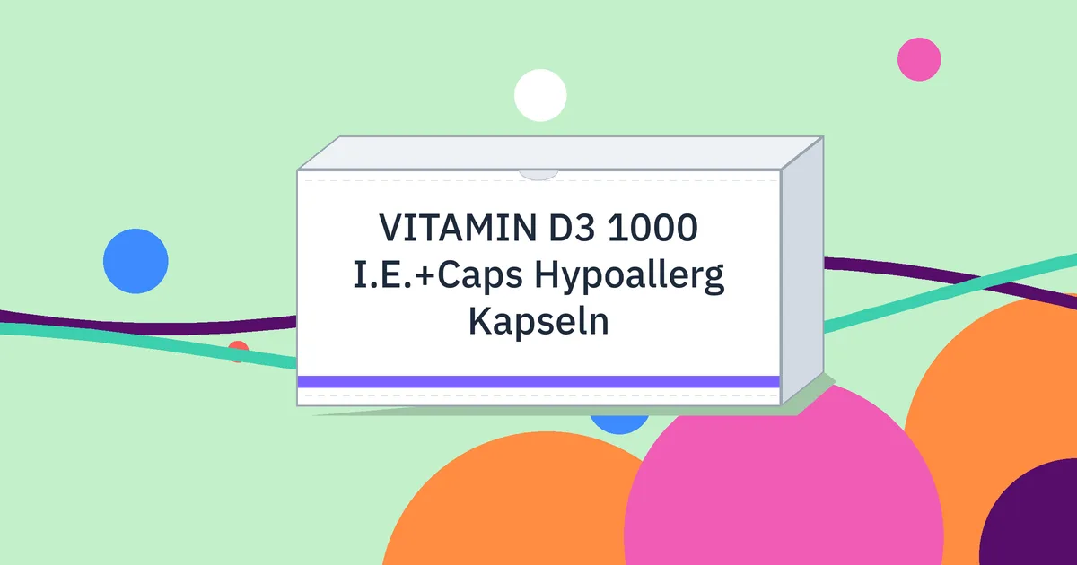 Symbolbild: Packung mit der Aufschrift VITAMIN D3 1000 I.E.+Caps Hypoallerg Kapseln (PZN 16874729) – Verfügbarkeit und Bezug in Apotheken in Frankfurt am Main