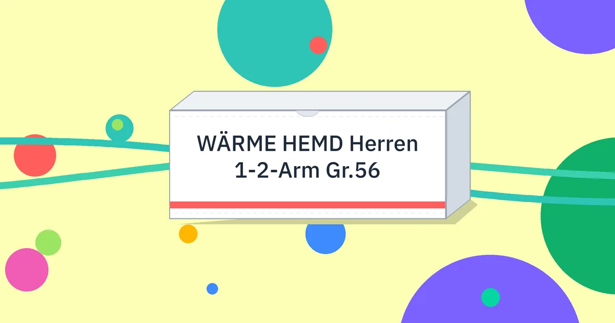 Symbolbild: Packung mit der Aufschrift WÄRME HEMD Herren 1-2-Arm Gr.56 (PZN 02445864) – Verfügbarkeit und Bezug in Apotheken in Frankfurt am Main