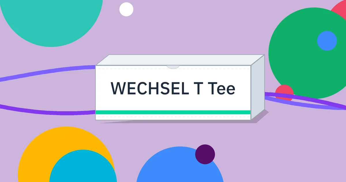 Symbolbild: Packung mit der Aufschrift WECHSEL T Tee (PZN 11615615) – Verfügbarkeit und Bezug in Apotheken in Frankfurt am Main