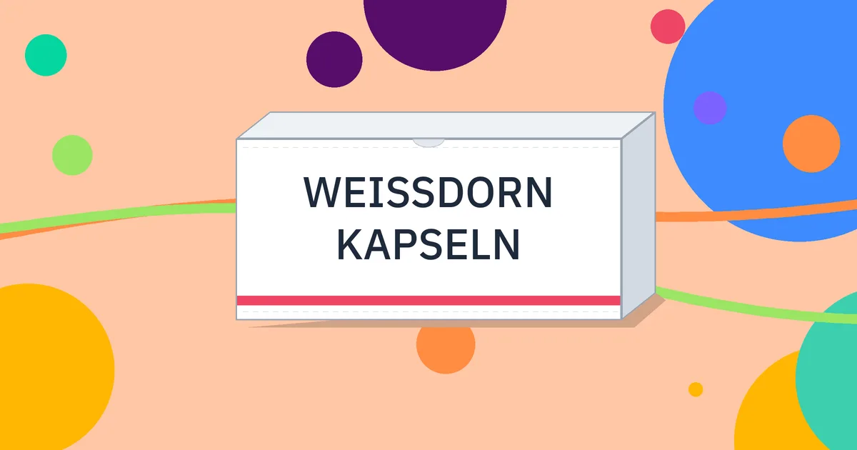 Symbolbild: Packung mit der Aufschrift WEISSDORN KAPSELN (PZN 07335614) – Verfügbarkeit und Bezug in Apotheken in Frankfurt am Main