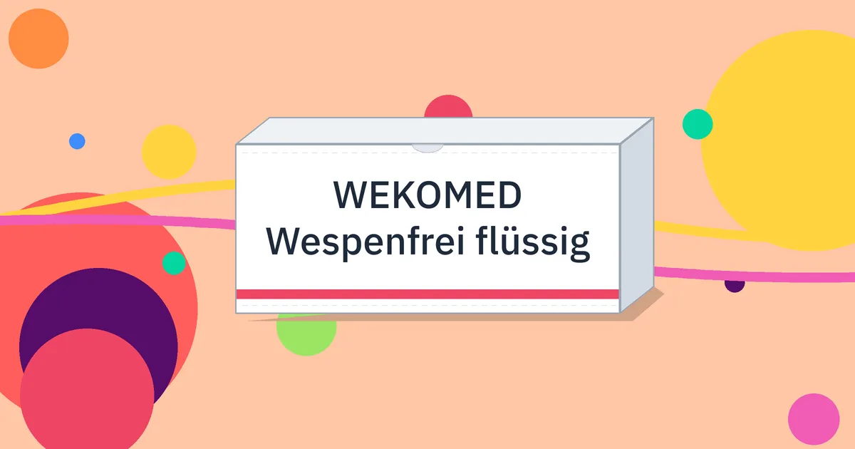 Symbolbild: Packung mit der Aufschrift WEKOMED Wespenfrei flüssig (PZN 02718463) – Verfügbarkeit und Bezug in Apotheken in Frankfurt am Main