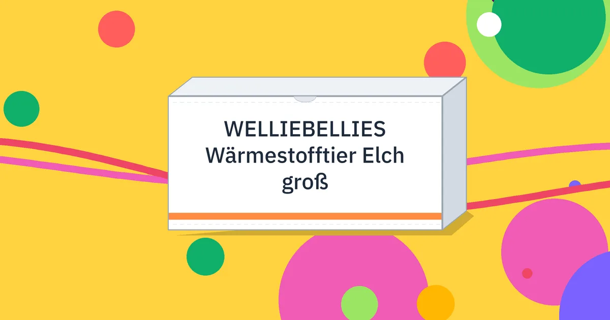Symbolbild: Packung mit der Aufschrift WELLIEBELLIES Wärmestofftier Elch groß (PZN 11511761) – Verfügbarkeit und Bezug in Apotheken in Frankfurt am Main