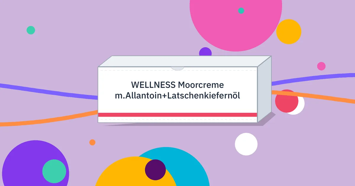 Symbolbild: Packung mit der Aufschrift WELLNESS Moorcreme m.Allantoin+Latschenkiefernöl (PZN 09606738) – Verfügbarkeit und Bezug in Apotheken in Frankfurt am Main
