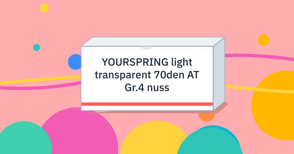 Symbolbild: Packung mit der Aufschrift YOURSPRING light transparent 70den AT Gr.4 nuss (PZN 18056455) – Verfügbarkeit und Bezug in Apotheken in Frankfurt am Main