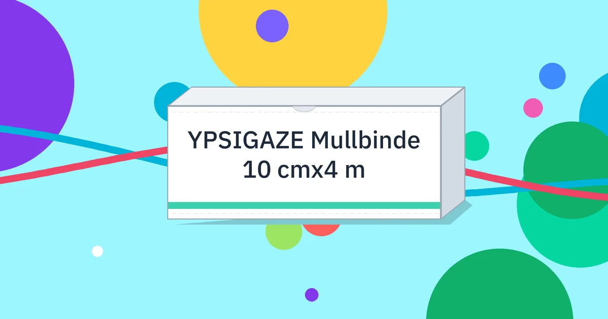 Symbolbild: Packung mit der Aufschrift YPSIGAZE Mullbinde 10 cmx4 m (PZN 12605027) – Verfügbarkeit und Bezug in Apotheken in Frankfurt am Main