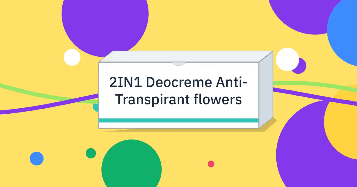 Symbolbild: Packung mit der Aufschrift 2IN1 Deocreme Anti-Transpirant flowers (PZN 18836443) – Verfügbarkeit und Bezug in Apotheken in Frankfurt am Main