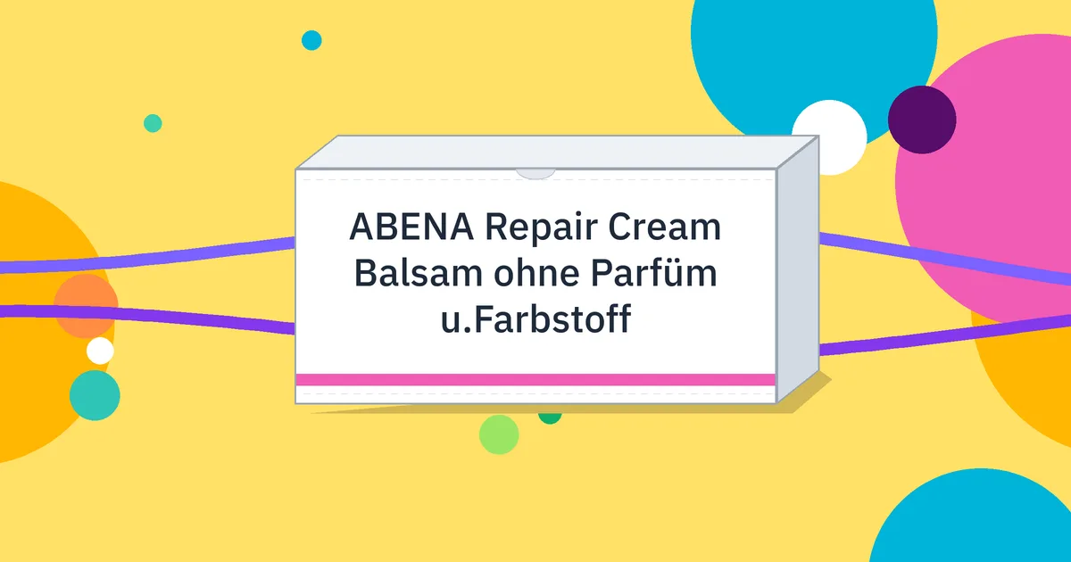 Symbolbild: Packung mit der Aufschrift ABENA Repair Cream Balsam ohne Parfüm u.Farbstoff (PZN 18671284) – Verfügbarkeit und Bezug in Apotheken in Frankfurt am Main