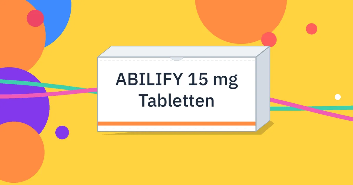 Symbolbild: Packung mit der Aufschrift ABILIFY 15 mg Tabletten (PZN 19621549) – Verfügbarkeit und Bezug in Apotheken in Frankfurt am Main