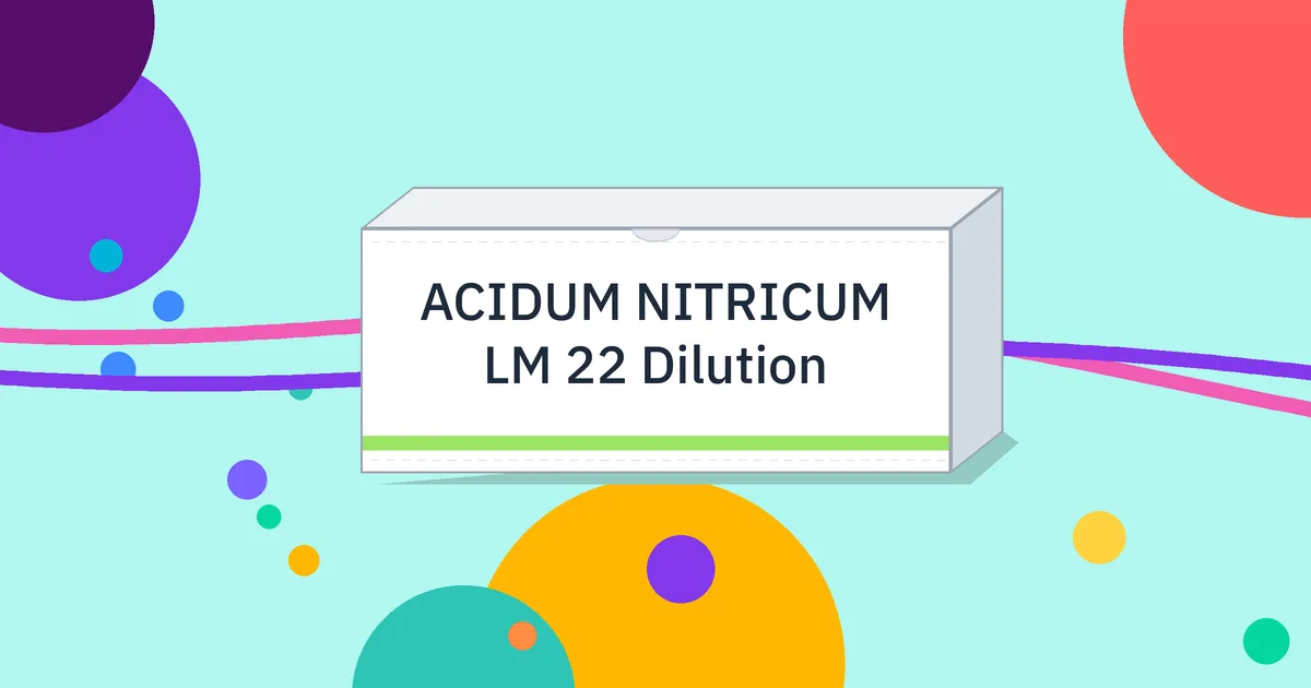 Symbolbild: Packung mit der Aufschrift ACIDUM NITRICUM LM 22 Dilution (PZN 12752892) – Verfügbarkeit und Bezug in Apotheken in Frankfurt am Main