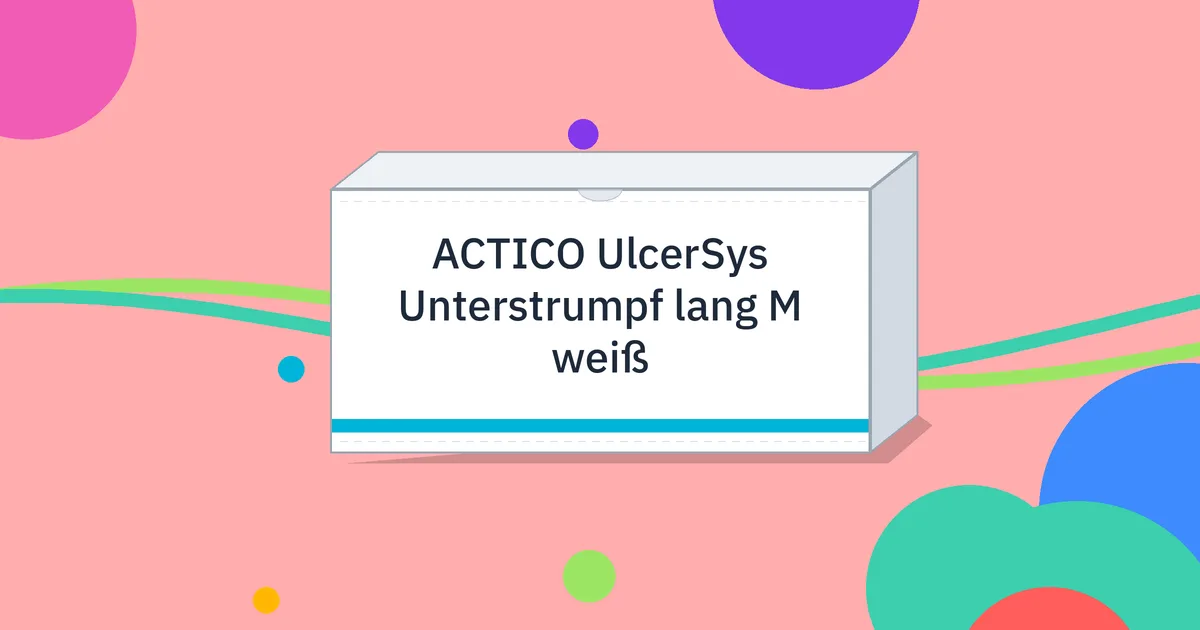 Symbolbild: Packung mit der Aufschrift ACTICO UlcerSys Unterstrumpf lang M weiß (PZN 10233923) – Verfügbarkeit und Bezug in Apotheken in Frankfurt am Main