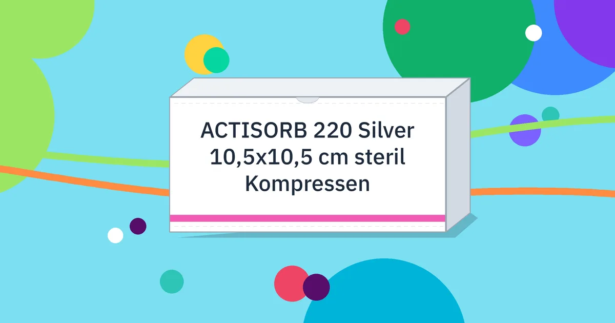 Symbolbild: Packung mit der Aufschrift ACTISORB 220 Silver 10,5x10,5 cm steril Kompressen (PZN 18187536) – Verfügbarkeit und Bezug in Apotheken in Frankfurt am Main