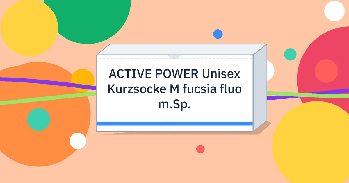 Symbolbild: Packung mit der Aufschrift ACTIVE POWER Unisex Kurzsocke M fucsia fluo m.Sp. (PZN 16194785) – Verfügbarkeit und Bezug in Apotheken in Frankfurt am Main