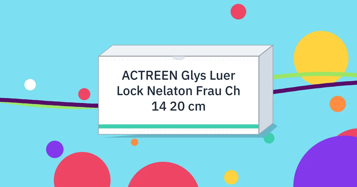 Symbolbild: Packung mit der Aufschrift ACTREEN Glys Luer Lock Nelaton Frau Ch 14 20 cm (PZN 04400073) – Verfügbarkeit und Bezug in Apotheken in Frankfurt am Main