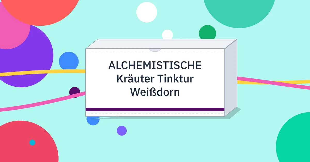 Symbolbild: Packung mit der Aufschrift ALCHEMISTISCHE Kräuter Tinktur Weißdorn (PZN 17418525) – Verfügbarkeit und Bezug in Apotheken in Frankfurt am Main