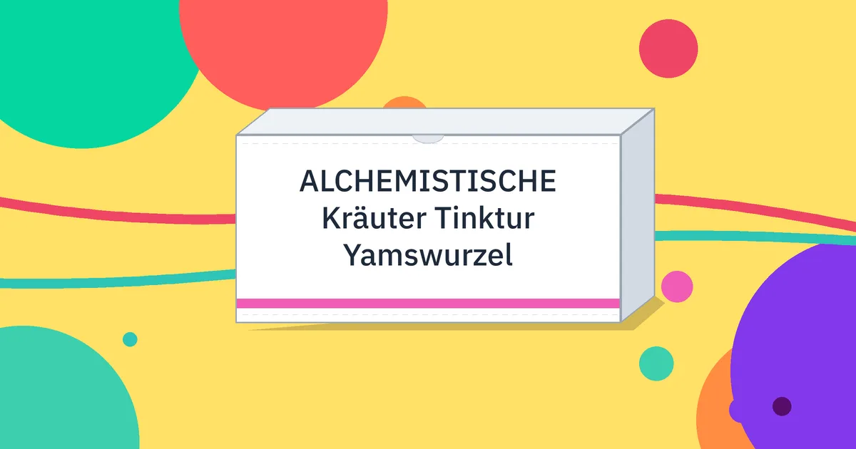 Symbolbild: Packung mit der Aufschrift ALCHEMISTISCHE Kräuter Tinktur Yamswurzel (PZN 17418778) – Verfügbarkeit und Bezug in Apotheken in Frankfurt am Main