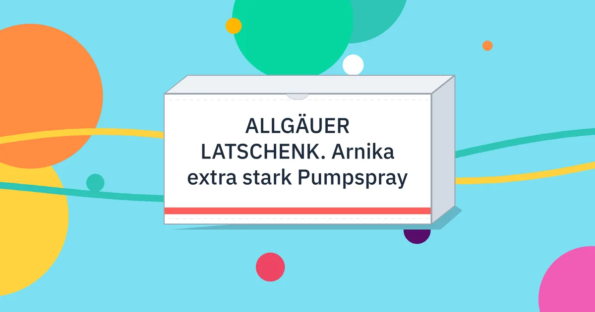 Symbolbild: Packung mit der Aufschrift ALLGÄUER LATSCHENK. Arnika extra stark Pumpspray (PZN 03765424) – Verfügbarkeit und Bezug in Apotheken in Frankfurt am Main