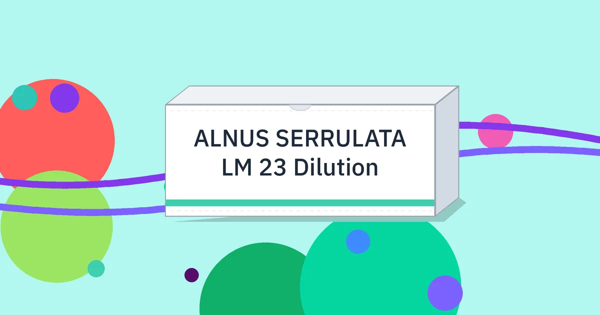 Symbolbild: Packung mit der Aufschrift ALNUS SERRULATA LM 23 Dilution (PZN 13313060) – Verfügbarkeit und Bezug in Apotheken in Frankfurt am Main