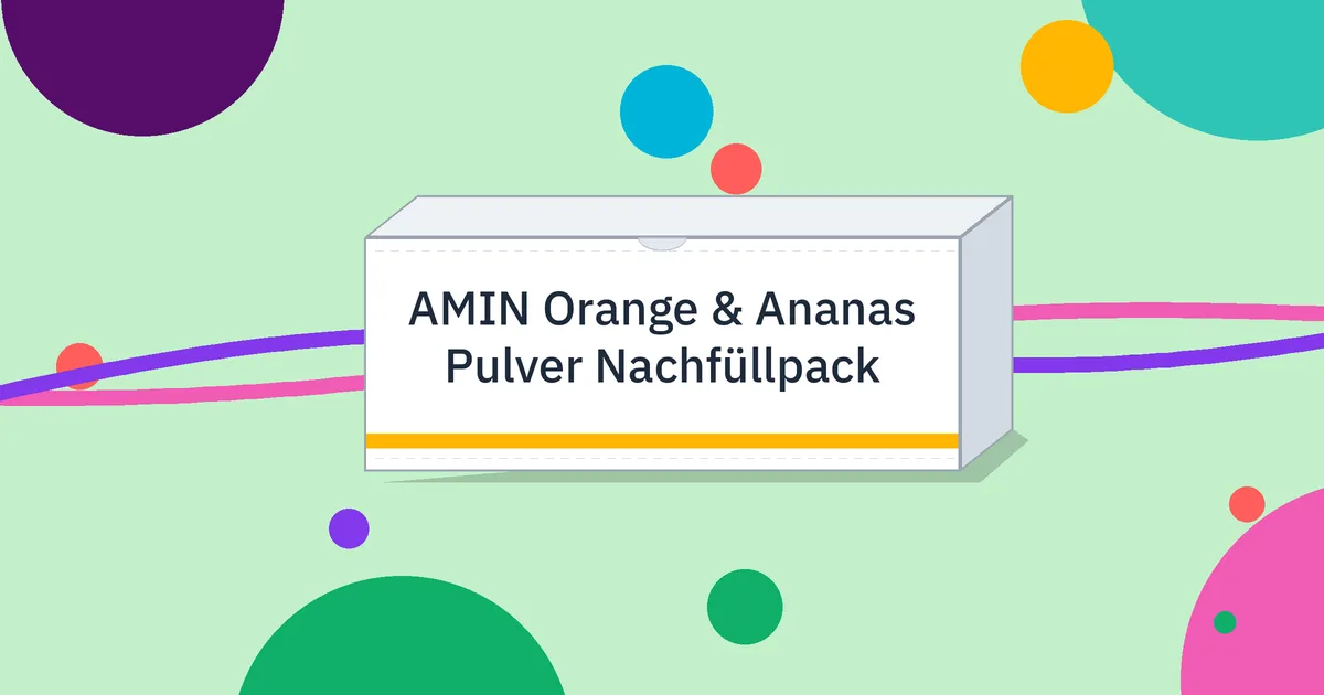 Symbolbild: Packung mit der Aufschrift AMIN Orange & Ananas Pulver Nachfüllpack (PZN 17217488) – Verfügbarkeit und Bezug in Apotheken in Frankfurt am Main
