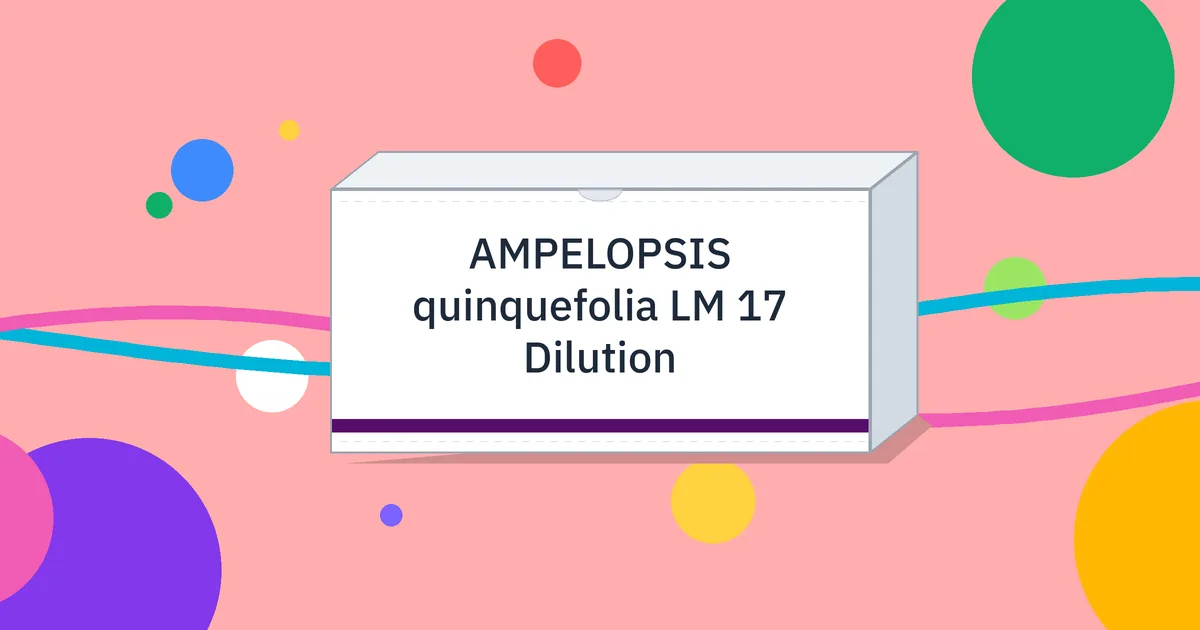 Symbolbild: Packung mit der Aufschrift AMPELOPSIS quinquefolia LM 17 Dilution (PZN 13325175) – Verfügbarkeit und Bezug in Apotheken in Frankfurt am Main