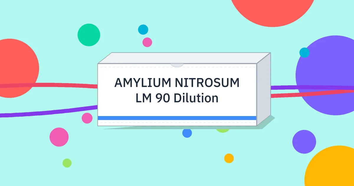 Symbolbild: Packung mit der Aufschrift AMYLIUM NITROSUM LM 90 Dilution (PZN 13326789) – Verfügbarkeit und Bezug in Apotheken in Frankfurt am Main