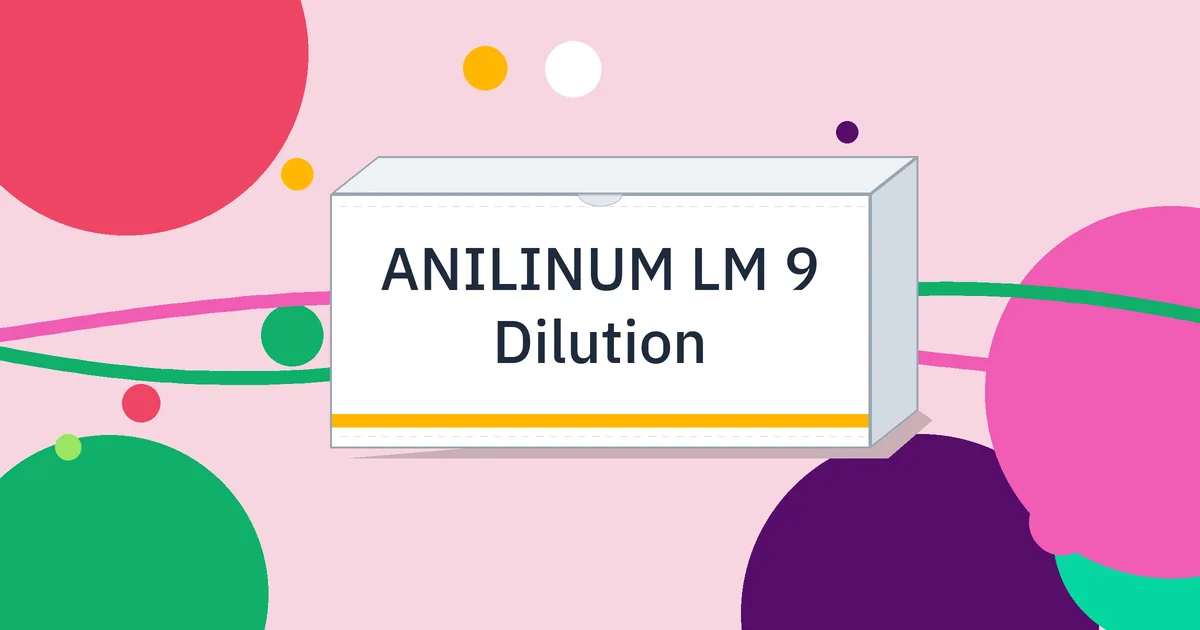 Symbolbild: Packung mit der Aufschrift ANILINUM LM 9 Dilution (PZN 12762376) – Verfügbarkeit und Bezug in Apotheken in Frankfurt am Main