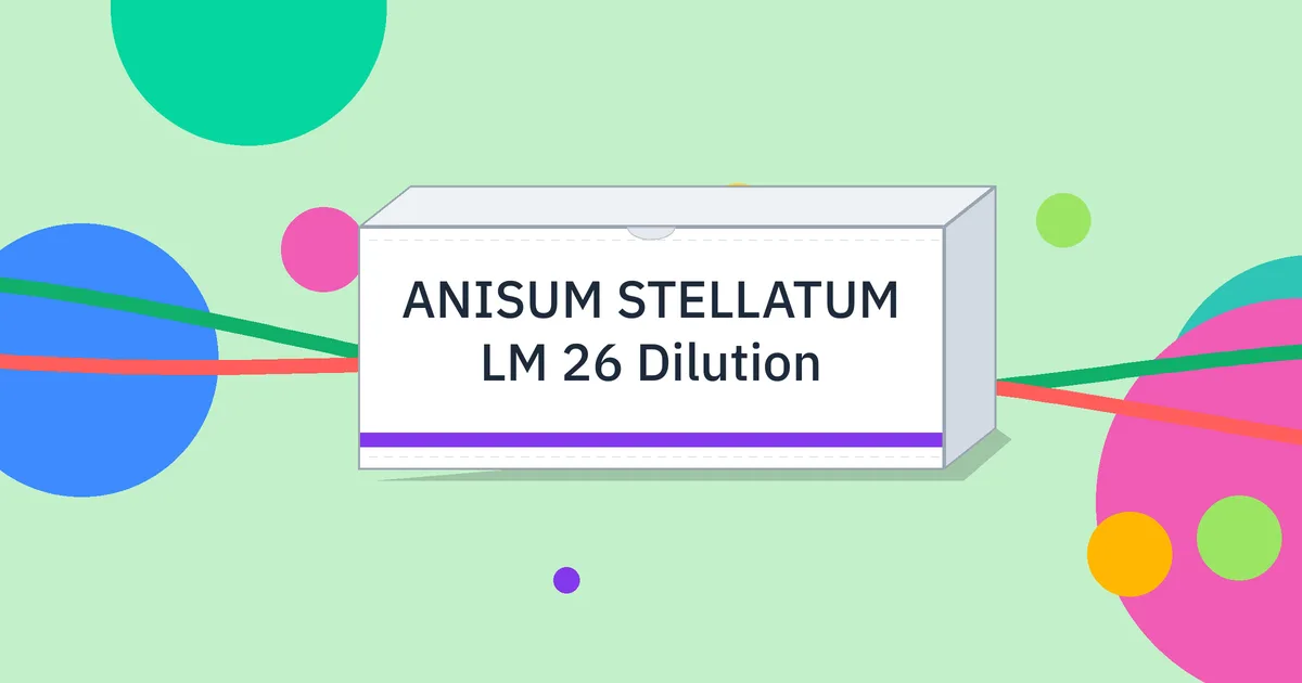 Symbolbild: Packung mit der Aufschrift ANISUM STELLATUM LM 26 Dilution (PZN 13369540) – Verfügbarkeit und Bezug in Apotheken in Frankfurt am Main