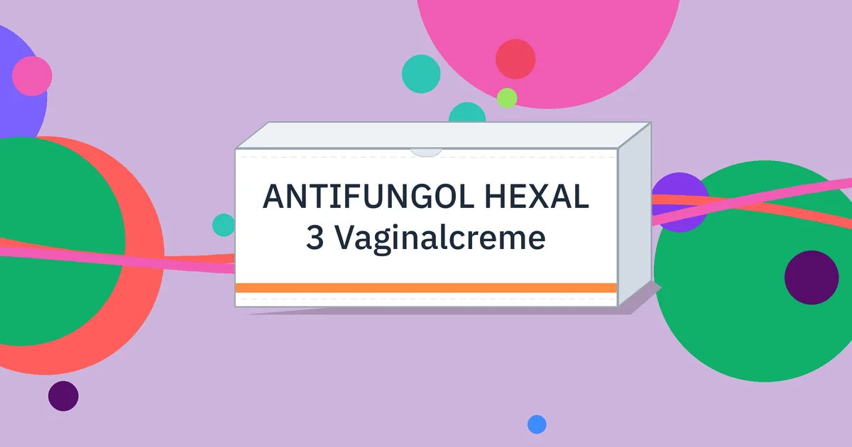 Symbolbild: Packung mit der Aufschrift ANTIFUNGOL HEXAL 3 Vaginalcreme (PZN 03250364) – Verfügbarkeit und Bezug in Apotheken in Frankfurt am Main