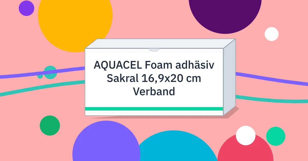 Symbolbild: Packung mit der Aufschrift AQUACEL Foam adhäsiv Sakral 16,9x20 cm Verband (PZN 13975393) – Verfügbarkeit und Bezug in Apotheken in Frankfurt am Main