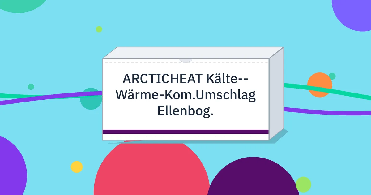 Symbolbild: Packung mit der Aufschrift ARCTICHEAT Kälte--Wärme-Kom.Umschlag Ellenbog. (PZN 07531829) – Verfügbarkeit und Bezug in Apotheken in Frankfurt am Main
